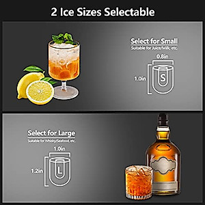 KUMIO Ice Makers Countertop with Self-Cleaning, 9 Pcs/6-8 Mins, 26.5 Lbs/24 Hrs, 2.1L Water Tank, 2 Sizes of Bullet Ice for Home/Party, LCD Digital Control Panel, Ice Basket & Scoop, Stainless Steel