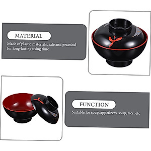 KICHOUSE Japanese Rice Bowl Miso Bowl Small Soup Bowl Flower Bowl Plastic Japanese-style Asian Bowl