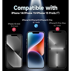 MAGIC JOHN 2 Pack for iPhone 13/14& iPhone 13 Pro 6.1 inch Tempered Glass Screen Protector, Auto Dust-Elimination, Bubble Free, HD Clear, Easy Installation
