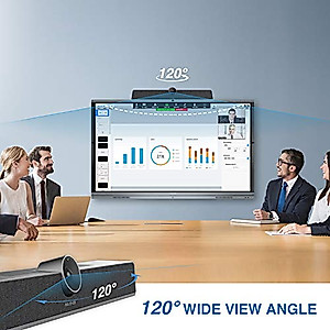 Enther & MAXHUB 4K Video Conference Camera,Video and Audio Conferencing System All-in-One Webcam with Microphone for Small Meeting Rooms Wide Angle
