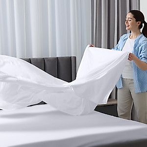 Royale Linens Full Flat Sheet - Ultra Soft Brushed 1800 Microfiber Flat Sheets Only - Wrinkle Free & Stain Resistant - Hotel Quality Top Sheet for Bed (Full, White)