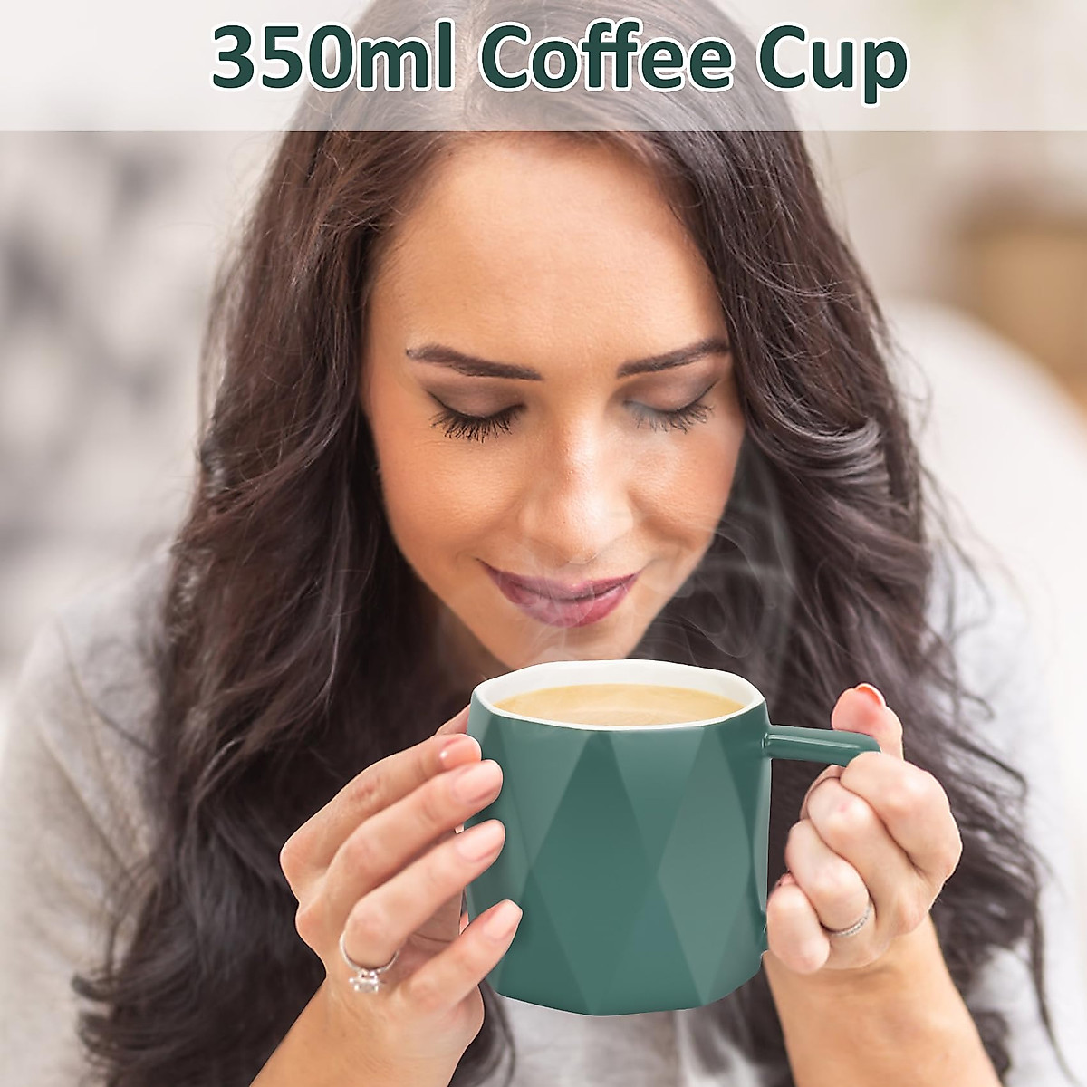 Coffee Warmer with Ceramic Mug, Electric Coffee Warmer for Desk Home Office, 131℉ Temperature Control, 16 Watt, Smart Coffee Cup Warmer for Heating Coffee, Milk, Tea