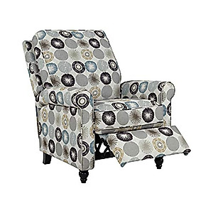 Domesis Chester - Fabric Hill -ush Back Recliner Chair, Taupe Multi-Starburst