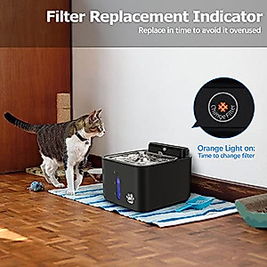 Wireless & Rechargeable Battery Operated Cat Water Fountain, Kastty 108oz/3.2L Larger Quiet Sensor Auto Cat Fountain with Smart 3 Flow Mode+Foodgrade 304 Stainless Steel Dish for Pet Inside or Outdoor