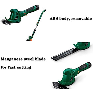 Handheld Grass Trimmer Cordless String Trimmer Small Household Electric Lawn Mower Multifunctional Weeder Retractable Rod 10.8V/2.0Ah Lithium Battery