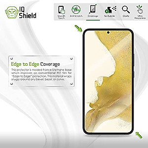 IQShield Screen Protector Compatible with Samsung Galaxy S22 (2-Pack) Anti-Bubble Clear TPU Film