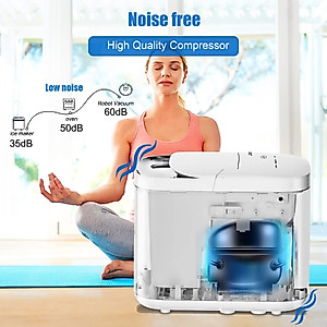 Vtechvat Ice Maker, Countertop Ice Maker with UV Lamp, Portable Ice Machine with Self Cleaning, ABS Material, 33lbs/Day, 6mins/8Pcs Bullet Ice, Counter Ice Maker for Home Kitchen Office Party(White)