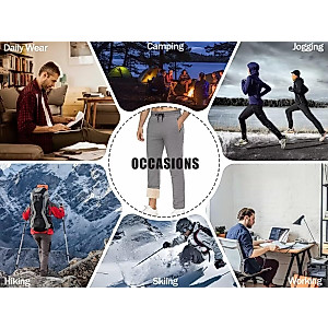 TACVASEN Mens Thermal Pants Long Open Bottom Fleece Lined Sweatpant Winter Jogger Trousers Thick Sweatpants Men Army Green