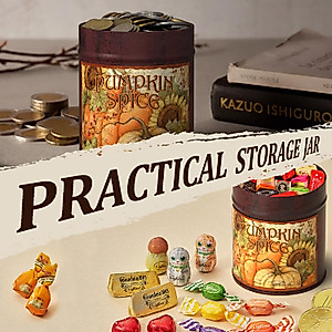 Autumn Scented Candles | Pumpkin Spice | Fall Candle | Natural Soy Candles for Home Scented | Vintage Large Jar Candle | Jar Candle Fall Scent | 90 Hours Long Burning | Candle Gifts for Women