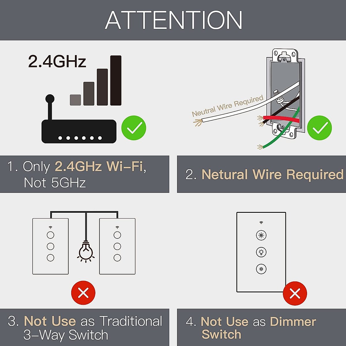MOES 2.4GHz WiFi Wall Touch Smart Switch Neutral Wire Required, 3 Way Multi-Control, Glass Panel Light Switch Work with Smart Life/Tuya App, RF433 Remote Control, Alexa and Google Home Black 3 Gang