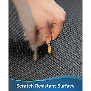 Ophanie Anti Fatigue Cushioned Mat, 9/10 inch Thick, Kitchen mats for Floor, Kitchen Rugs, Waterproof,Comfort Ergonomic Standing Mat for Office, Home, Sink, 20x32 Black Non-Slip Ridged Bottom