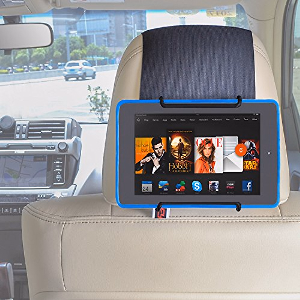 TFY Car Headrest Mount Holder for all Kindle Fire - Kindle Fire HD 6 / HD 7 / HD X7 / HD X9 / HD 6 (2014) / HD 7 (2014) / HD 6 (Kid Edition) / HD 7 (Kid Edition) / New Fire 7 (2015) / HD 8 / HD 10