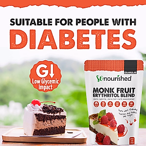 Monk Fruit Sweetener with Erythritol Granular - 1:1 Sugar Substitute, Keto - 0 Calorie, 0 Net Carb, Non-GMO 1lb