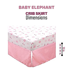 Baby Bees 4 Pieces Baby Elephant Crib Bedding Sets for Boys and Girls | Baby Bedding Set of Crib Sheet, Quilt, Dust Ruffle for Standard Size Crib
