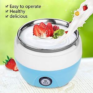 Automatic Yogurt Maker, 1L Household Electric Automatic Yogurt Yoghurt DIY Maker Stainless Steel Inner Container 220V, Yogurt Maker(Blue)