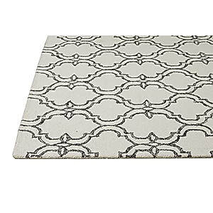 Feizy Rugs - Rhett Ornamental Trellis Print Rug, Charcoal Gray/Ivory, 8ft x 10ft Area Rug