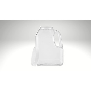 1 Gallon Clear Plastic Jars with Screw On Lids, BPA Free, PET Plastic, Made in USA, Bulk Storage Containers ( Pack of 3)