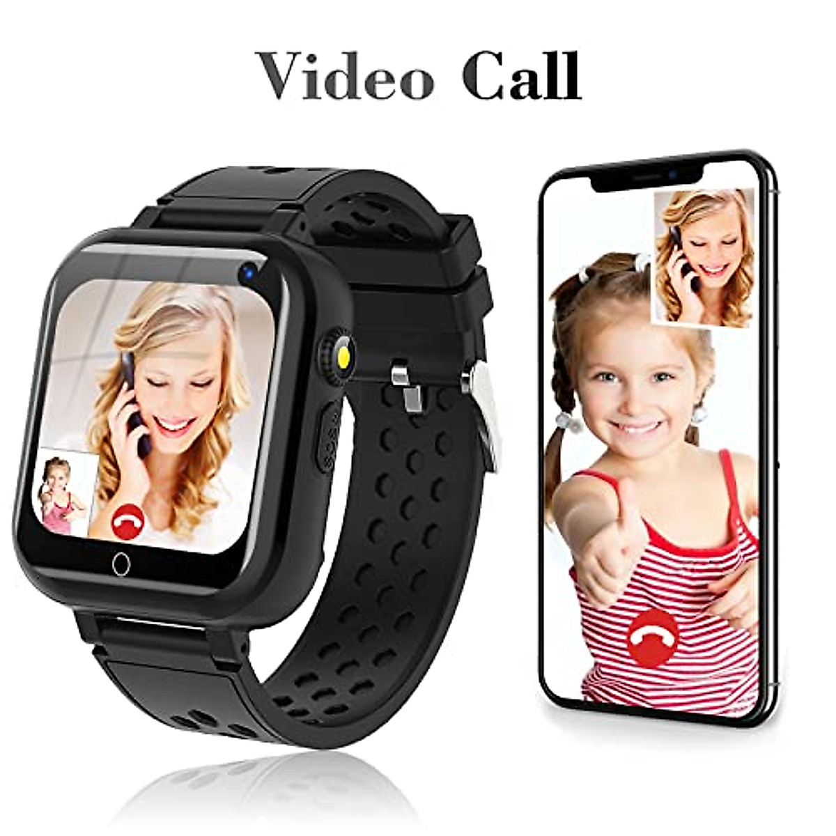 DDIOYIUR Smart Watch for Kids, 4G Kids Phone Smartwatch with GPS Tracker, WiFi, SMS, Call,Voice & Video Chat,Bluetooth,Audio Recording,Alarm,Pedometer, Wrist Watch for 4-16 Boys Girls Birthday Gifts.