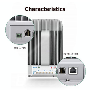 EPEVER 30A MPPT Solar Charge Controller 12/24VDC Automatically Identifying System Voltage with MT50 Remote Meter &Temperature Sensor RTS &Communication Cable RS485