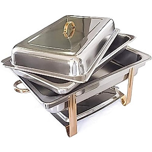 Single Pan Buffet Server, Chafing Dish Buffet Set, Portable Stainless Steel Food Warmer, Chafing Dish Set Perfect for Catering, Parties, Events and Holiday