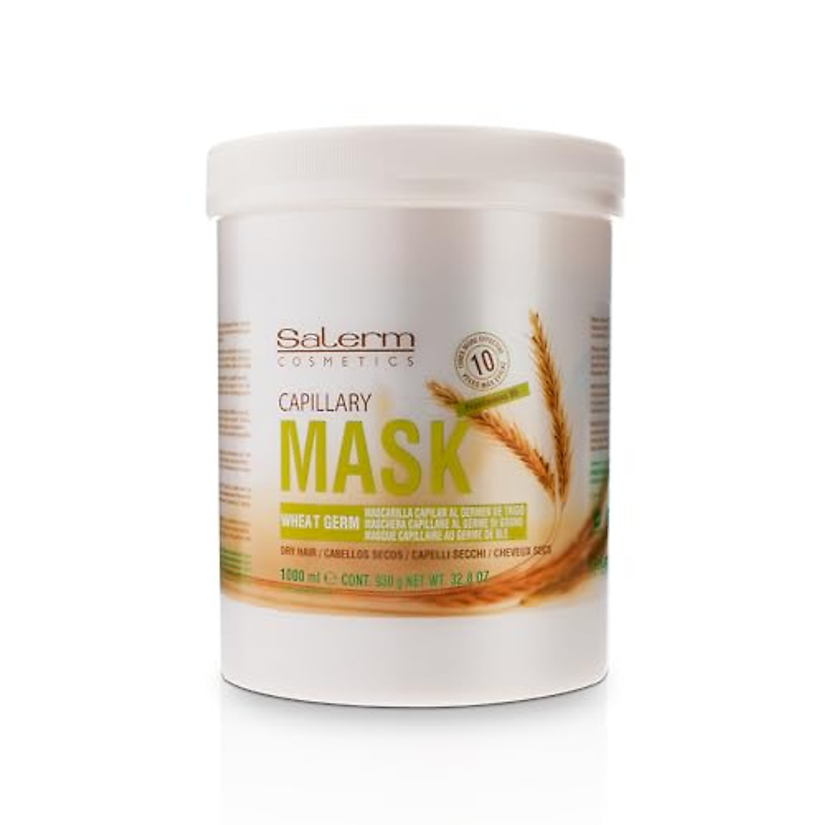 Salerm - Nourishing Hair Mask - 1000 ml - with Wheat Germ - for Dry and Damaged Hair - Deep Hair Hydration - Shine and Brightness - Hair Strengthening