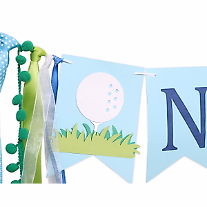 Golf 1st Birthday high Chair Banner - Golf 1st Birthday Party Decorations in one, Golf seat high Chair Banner, Birthday Party Banner, Cake Smashing, Photography Props.