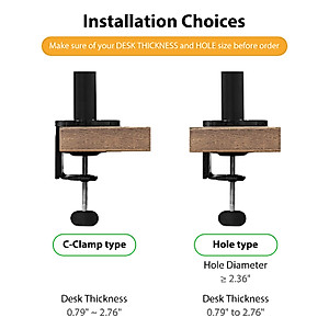 Viozon Monitor/Laptop Mount, Single Gas Spring Arm Desk Stand/Holder for 17-32" Computer Monitor, Extra Laptop Tray Fits 12-17" Laptops/Notebook(1S-Prob)