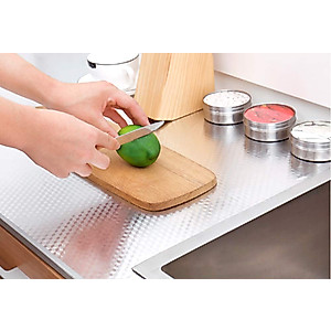 Taamall Simplemuji Kitchen Stove Backsplash Aluminum Foil Self-Adhesive Sticker Waterproof Oilproof Wallpaper Cabinet Shelf Liners Paper 15.8inch by 9.8ft