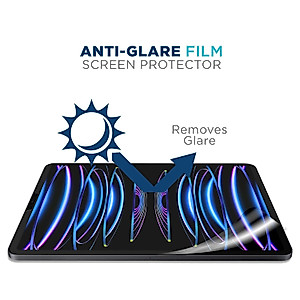 Tech Armor Anti-Glare/Anti-Fingerprint Plastic Film Screen Protector (Not Glass) Designed for Apple iPad Pro 11-Inch 2020 and 2018 [Pack of 2]