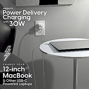 TALK WORKS USB-C Wall Charger Compatible w/iPhone 13/13 Pro/13 Pro Max/14/14 Plus/14 Pro/14 Pro Max, Laptop Computers - Single Port Fast Wall Charger Block Cube (White)