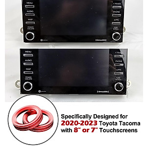 Sinvanho Interior Accessories for Toyota Tacoma 2023 2022 2021 2020 with 8" or 7" Touchscreens, Decorated A/C Vent Trim Rings Button Knob Covers for Air Conditioner Radio Switch (Button KNOB)