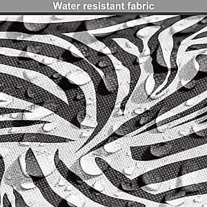 Ambesonne Zebra Print Fabric by The Yard, Striped Zebra Animal Print Nature Wildlife Inspired Simplistic Illustration, Decorative Fabric for Upholstery and Home Accents, 1 Yard, Black and White