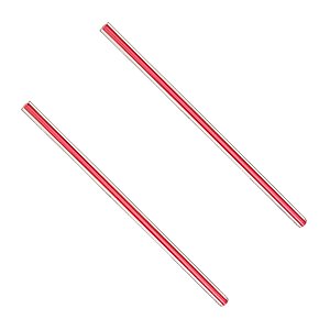 Fielect Red Straight Line Acrylic Round Rod Standard Plexiglas Tolerance Lightweight for DIY 10mm Diameter 250mm Height 2Pcs