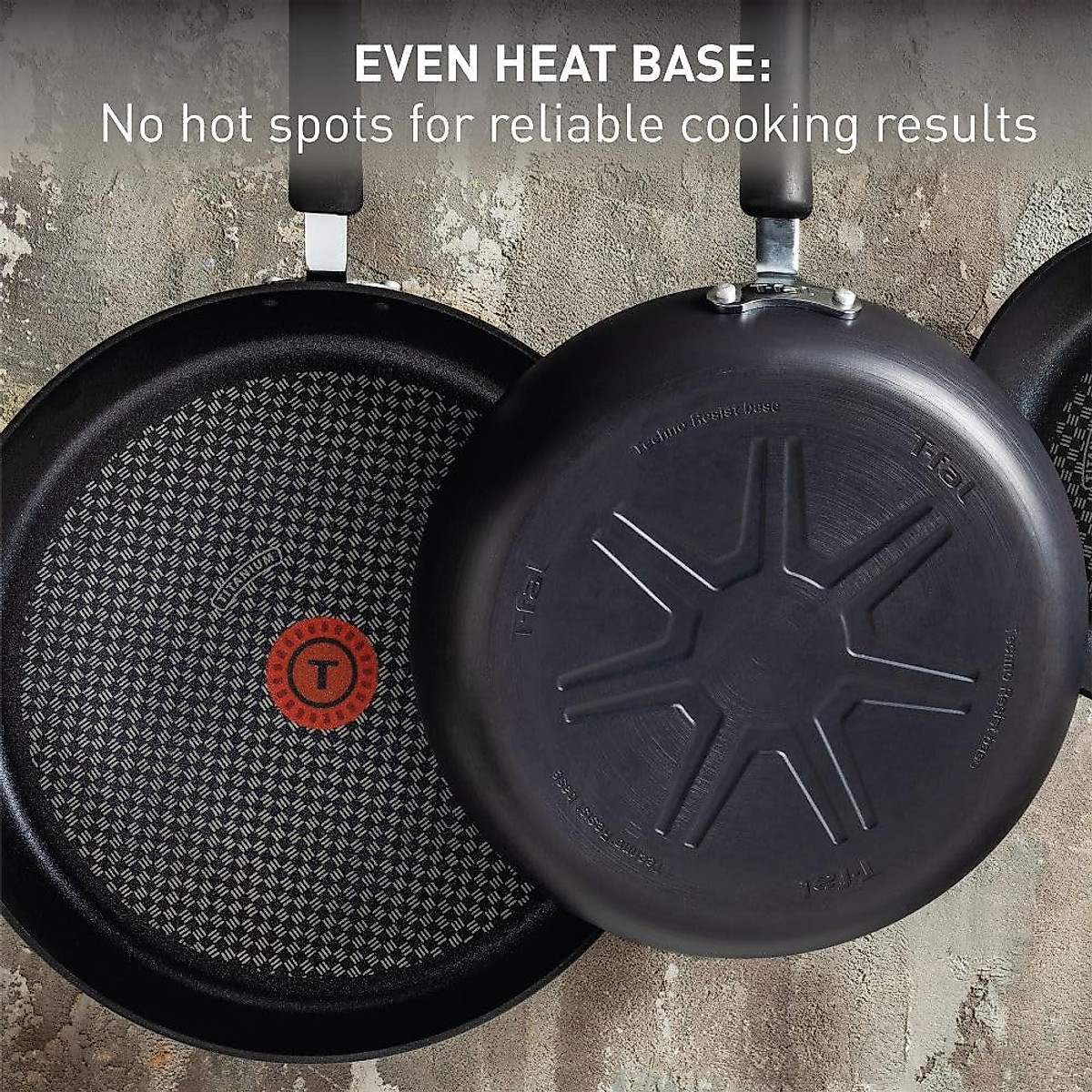 T-fal Ultimate Hard Anodized Nonstick Fry Pan Set 10, 12 Inch Cookware, Pots and Pans, Dishwasher Safe Grey