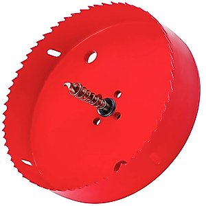 6 Inch Hole Saw for Cornhole Board Metal Plastic Fiberboard, 6 Inch (150mm) Hole Saws Heavy Duty Steel Design Great for Trim kit Making Cornhole Board (6 inch, Red)
