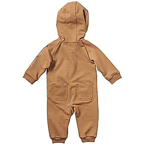 Carhartt Baby Boys Hooded Coverall, Fleece Carhartt Brown, 12 Months US