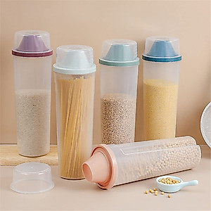 EFLYERA Sealed Cans Organizer Pasta Storage Grain Storage Box Noodles Bottle Transparent Containers Spaghetti Crisper(pink)