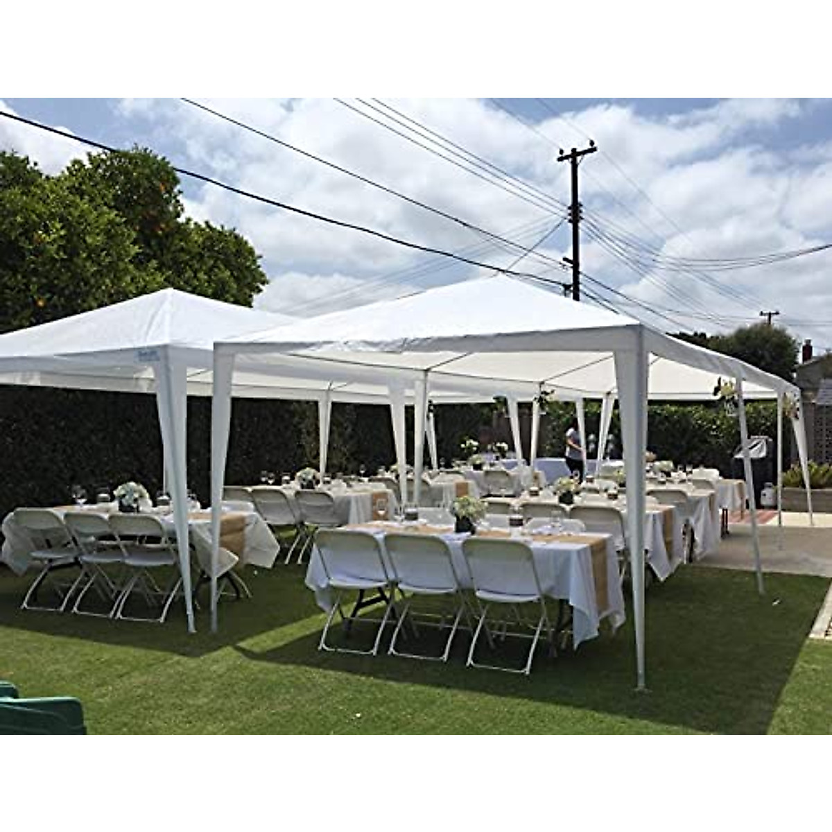 Quictent 10' x 30' Party Tent Gazebo Wedding Canopy BBQ Shelter Pavilion with Removable Sidewalls & Elegant Church