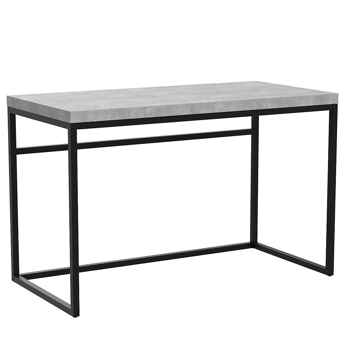 CENSI Computer Workstation Desk for Home Office, PC Laptop Writing Desk, Grey, 47 Inch Wood and Metal, Extra Thick and Deep Tabletop