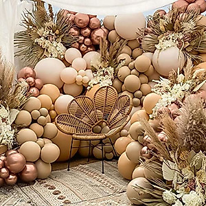 Blush Ivory Balloons Garland Kit Pastel Ivory Nude Brown Rose Gold Metallic Double Stuffed Balloons Arch kit for Bridal Engagement Baby Shower Birthdays Weddings Boho Party Decoration
