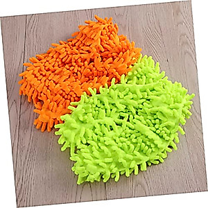 Chenille Socks 6pcs/ 3 Pairs Floor Mops Cleaning Mops Chenille Socks Floor Cleaning Slipper Lazy Mop Slippers Chenille Shoe Cover Detergent Washable Dust Mop Slipper Mop Cap