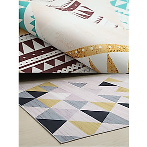 LGGQQW Mushroom Area Rug Trippy Trug Cute Flower Rug Colorful Hippy Carpet for Bedroom