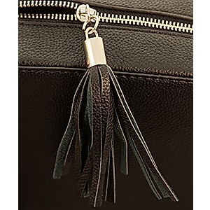 Pinafore Small Pebbled Vegan Leather Crossbody Bag (Black)