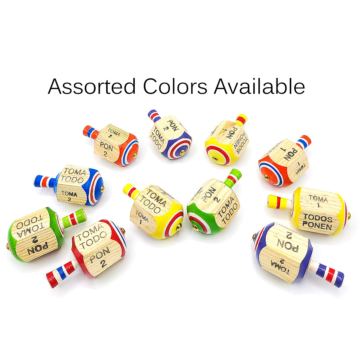 Alondra's Imports Pirinola Toma Todo Set – Mexican Fiesta, Kids and Adults Family Party Games, Bachelor Parties or Baby Shower, Wood Spinning Top Game - Premium Quality Finish - Complete Set of 2