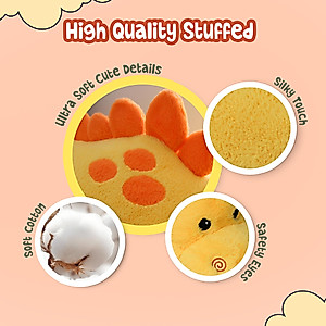 Stroceax 25" | 4 Pounds Yellow Dinosaur Weighted Stuffed Animals - Weighted Stuffed Animal for Anxiety - Big Cute Dino Plush Toy Throw Pillow Gifts for Kids & Adults (Yellow - 4 lbs)