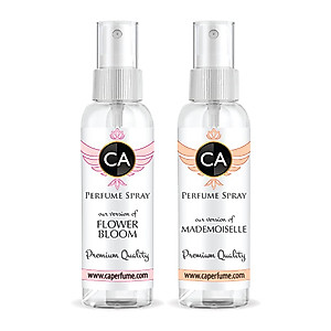 CA Perfume Impression of (Flowerbloom + Mademoiselle) Travel Size Sample Fragrance Refillable Atomizer Long Lasting Eau de Parfum (Cologne) Sprayer / 2 Fl Oz/ 60 ml