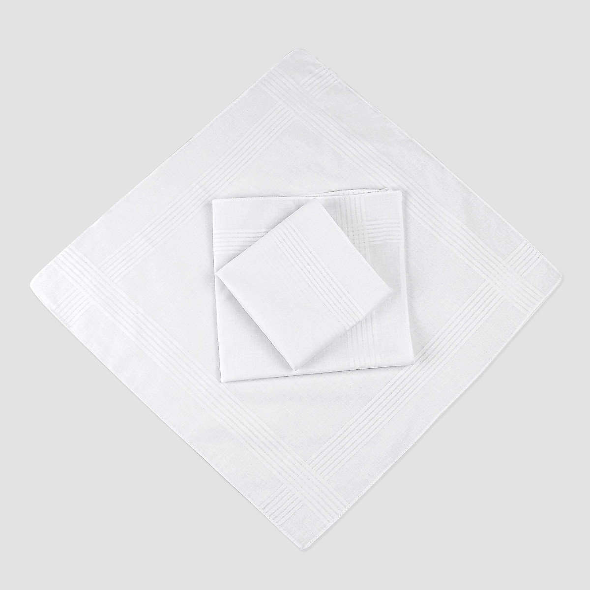 HOULIFE 100% Cotton Men's Handkerchiefs, Solid White Handkerchiefs for Men Cotton Pocket Square 15.7x15.7 (6/12pcs)