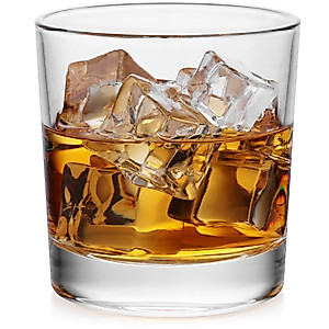 Whiskey Glasses Set of 4 Simple Design | Bar Glasses | Old Fashioned Tumblers | Lowball Glasses | Rocks Glasses | 12 OZ Drinking Glass