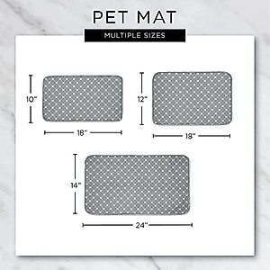 Bone Dry Machine Washable, Ultra Absorbent Pet Mat, 12x18, Gray Lattice