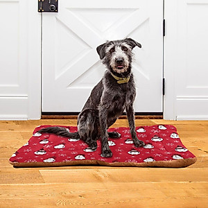 Coikll Christmas Cute Snowmen Pet Bed Pad Soft Dog Bed Mat with Anti-Slip Bottom, Machine Washable Crate Pad Mattress for Dog Sleeping- 36 * 24inches